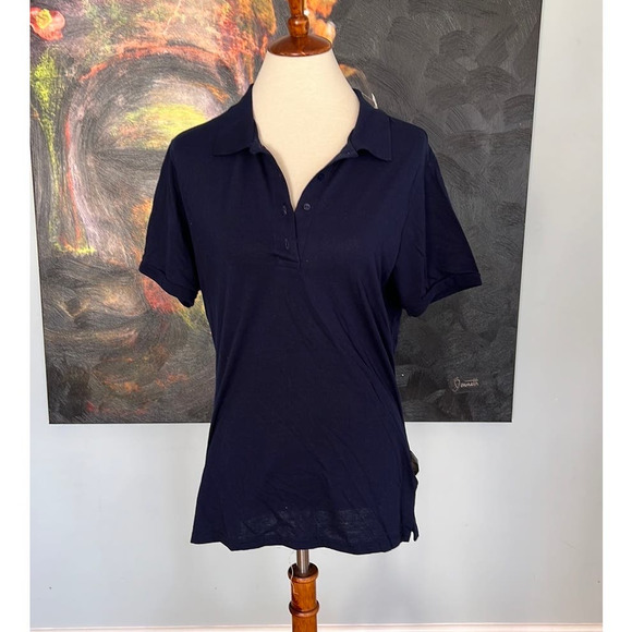 Judith & Charles | Tops | Nwt Judith Charles Blue Polo Shirt Size L ...
